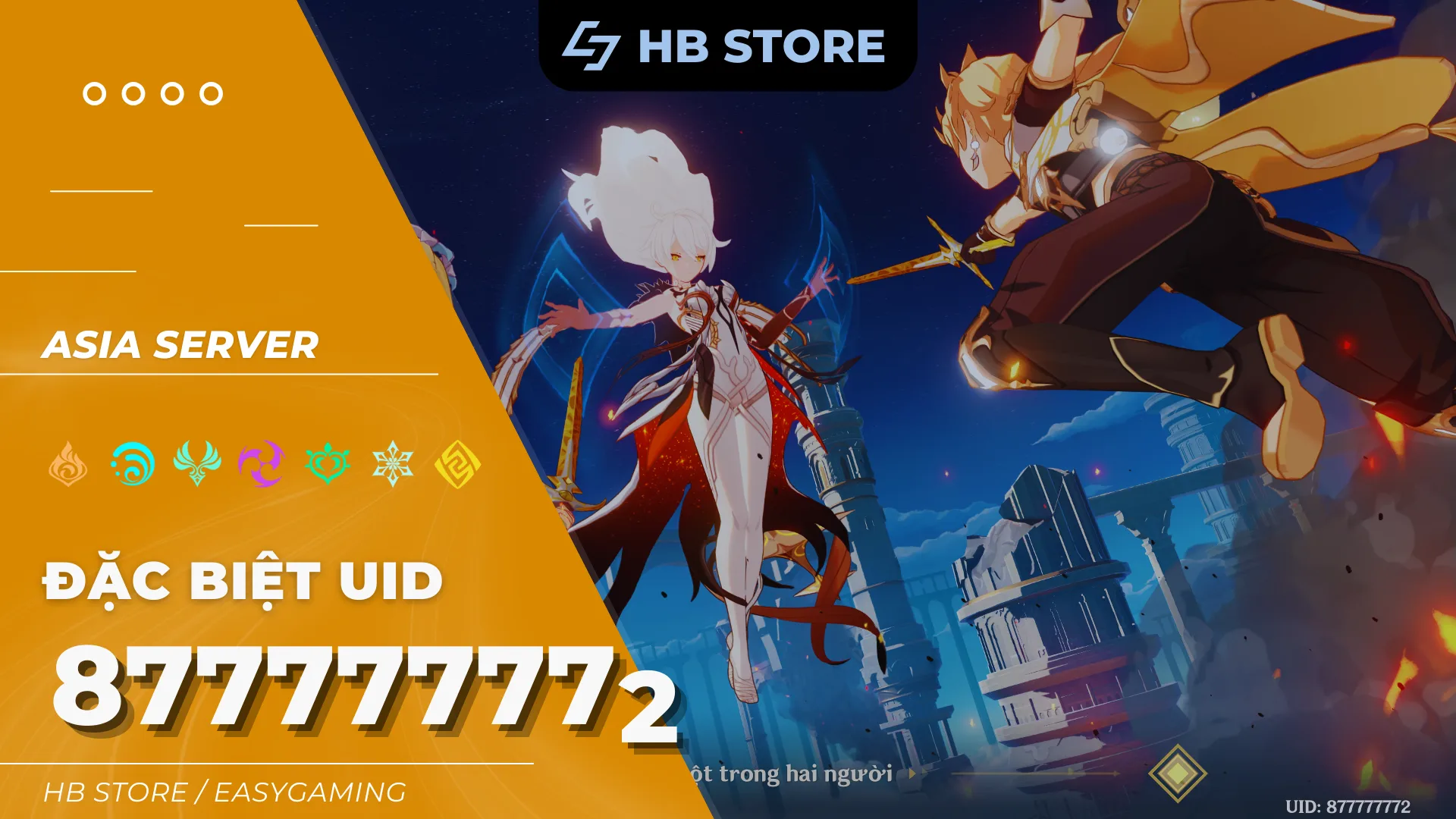 Tài khoản Genshin UID Đẹp - Đặc Biệt UID - 877777772 | EASYGAMING